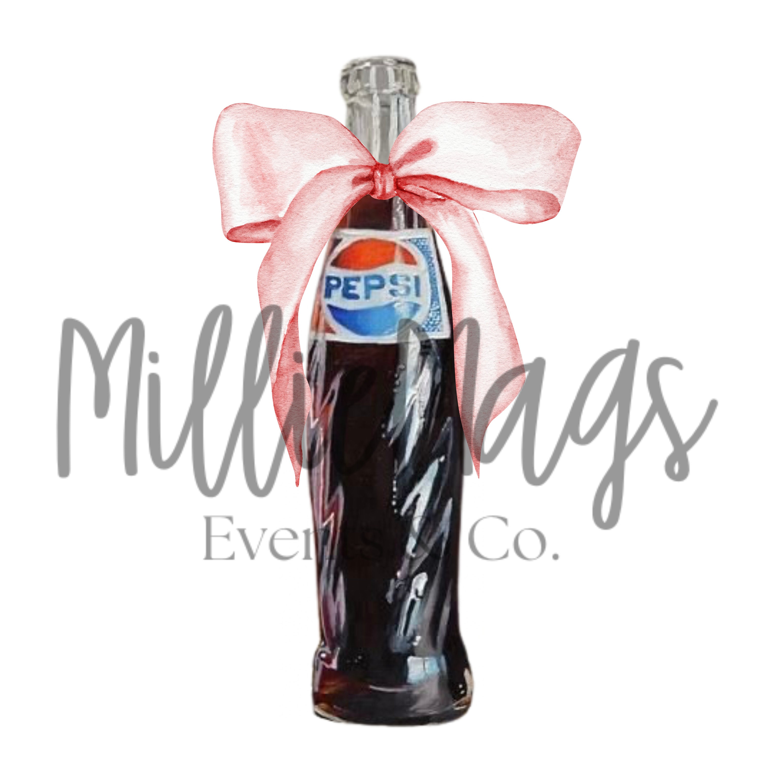 Watercolor Pepsi With Bow - Etsy