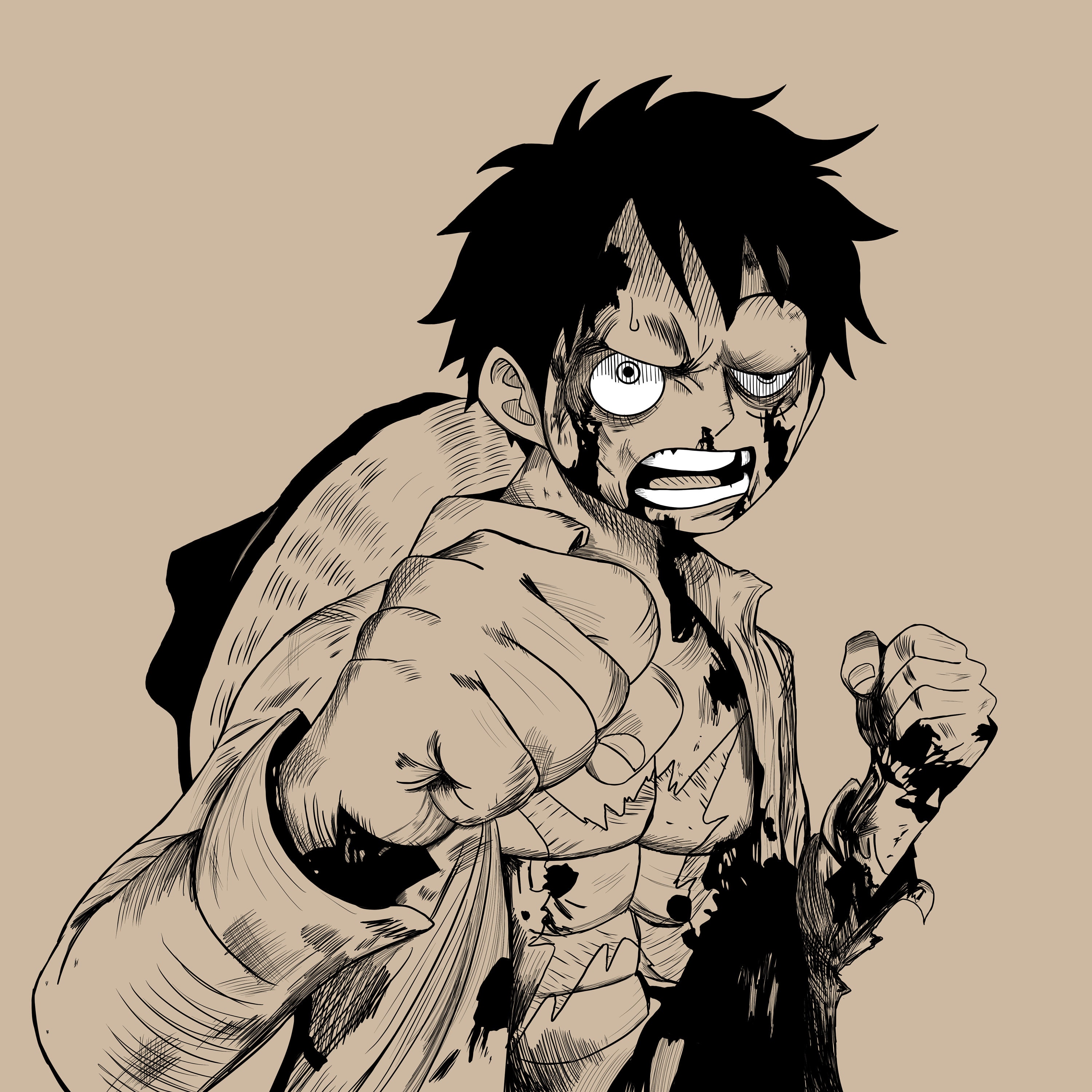 5. Monkey D. Luffy One Piece Original Manga Print Poster Hand ...