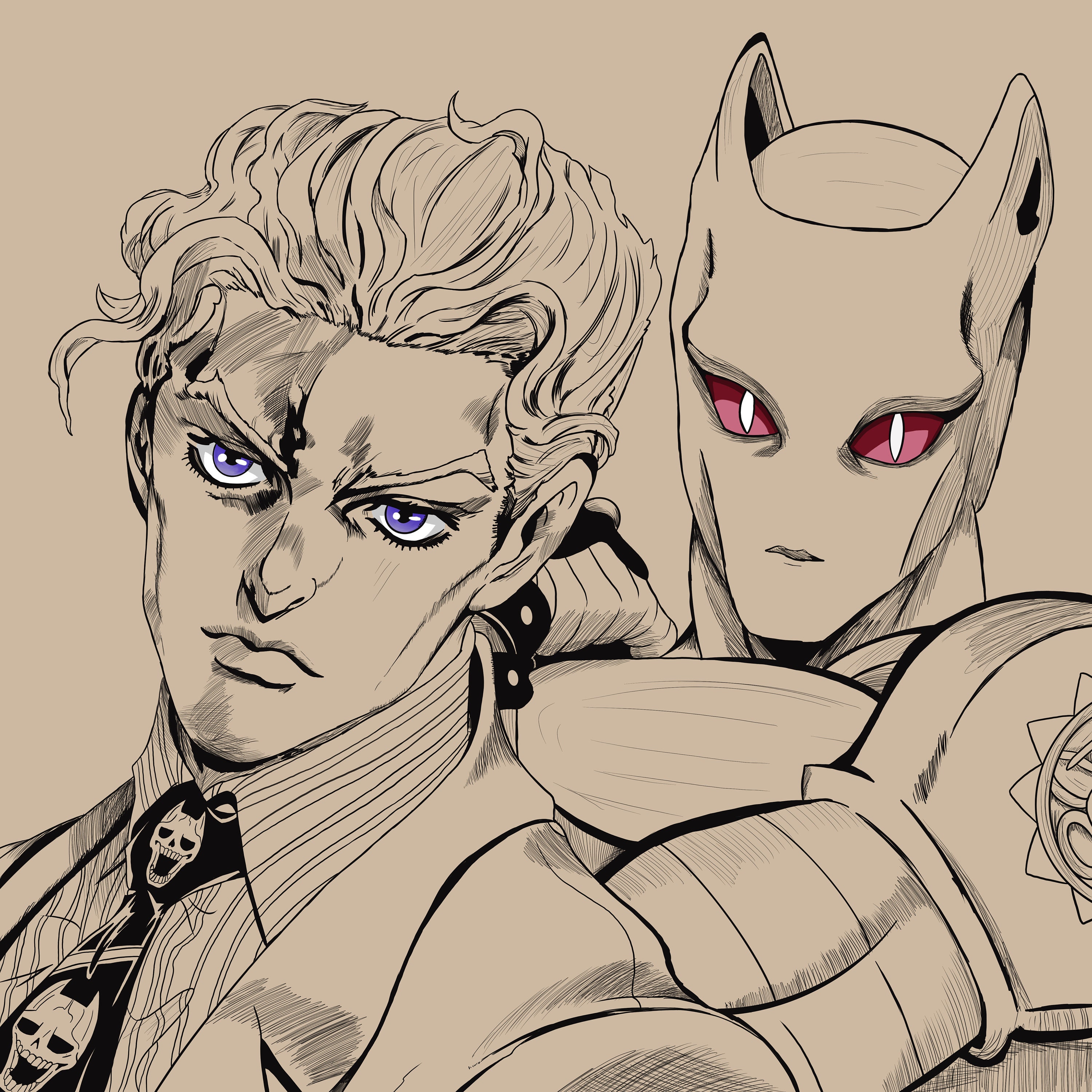 128. Yoshikage Kira y Killer Queen Jojos Bizarre Adventure Póster ...