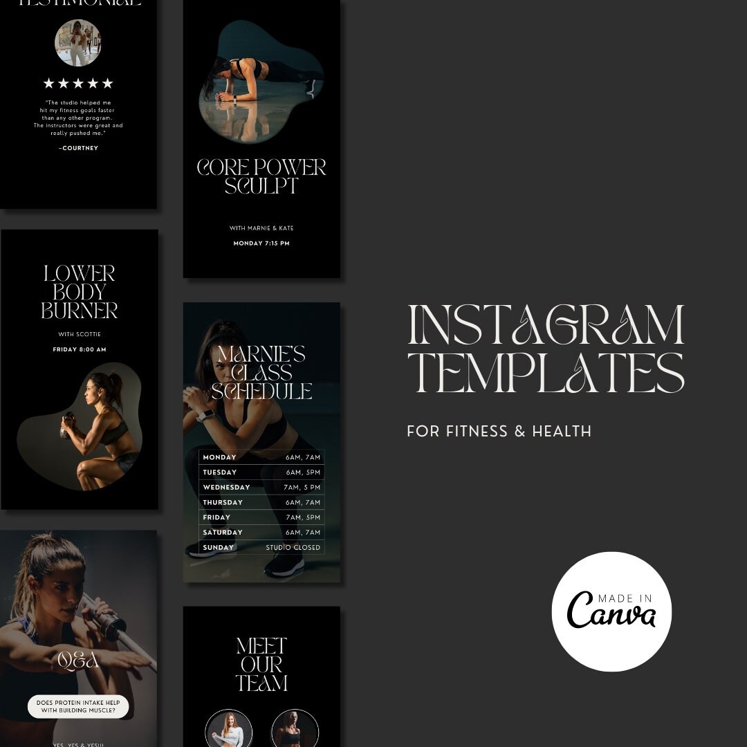 Fitness Canva Instagram Templates Social Media Templates - Etsy