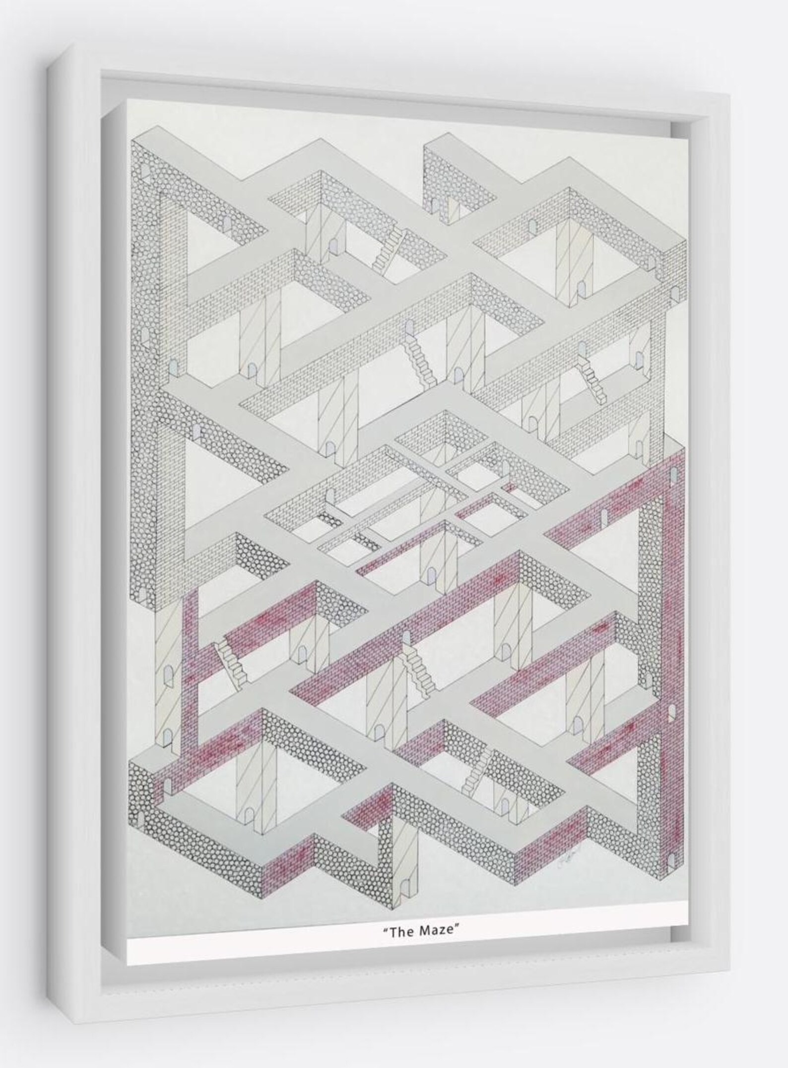 Maze: Abstract Acrylic Painting-canvas Print-glass Print-m C Escher ...