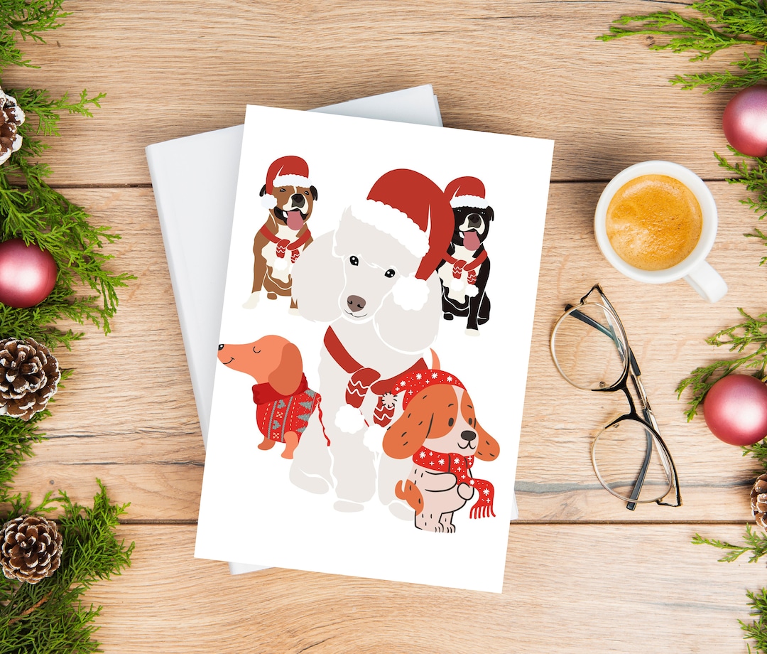 Christmas Dogs Holiday Card - Etsy