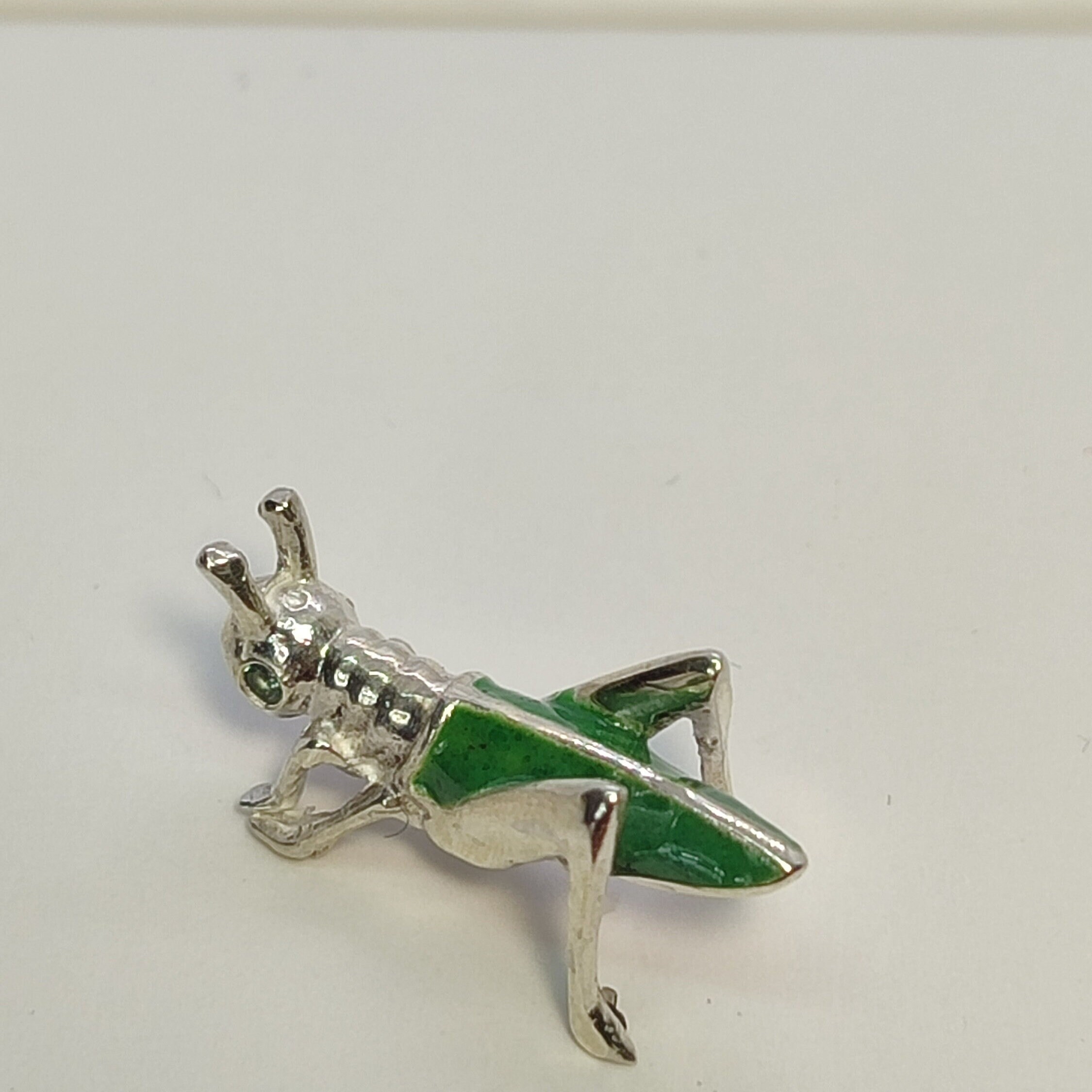 Figurine Miniature Grasshopper 925 Sterling Silver Hot Enamel ...