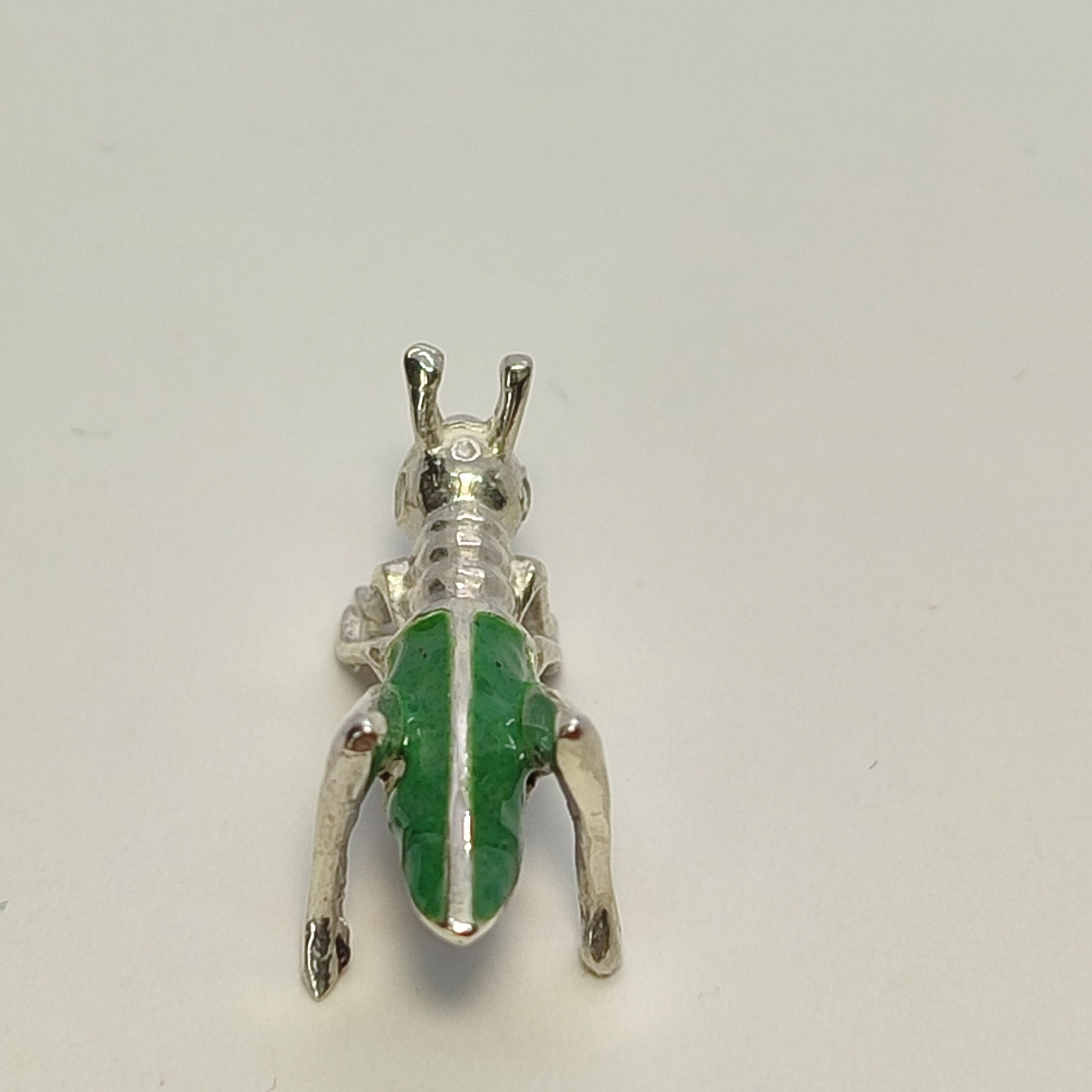 Figurine Miniature Grasshopper 925 Sterling Silver Hot Enamel ...