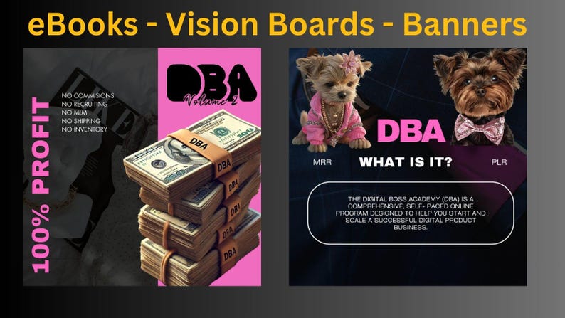 100 DBA - Ready 2 Use Ai Clip Art - Art for Ebooks, Vision Boards ...