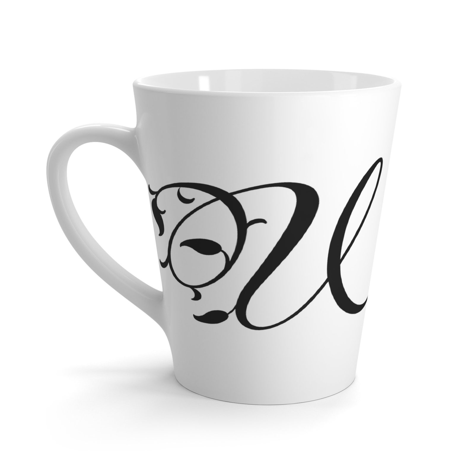 Letter U Latte Mug Letter Mug Letter Cup Initial Mug Initial Monogram ...