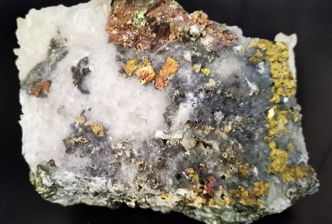 Quartz, Pyrite, Chalcopyrite Combination and Probably Gold in This Rock ...