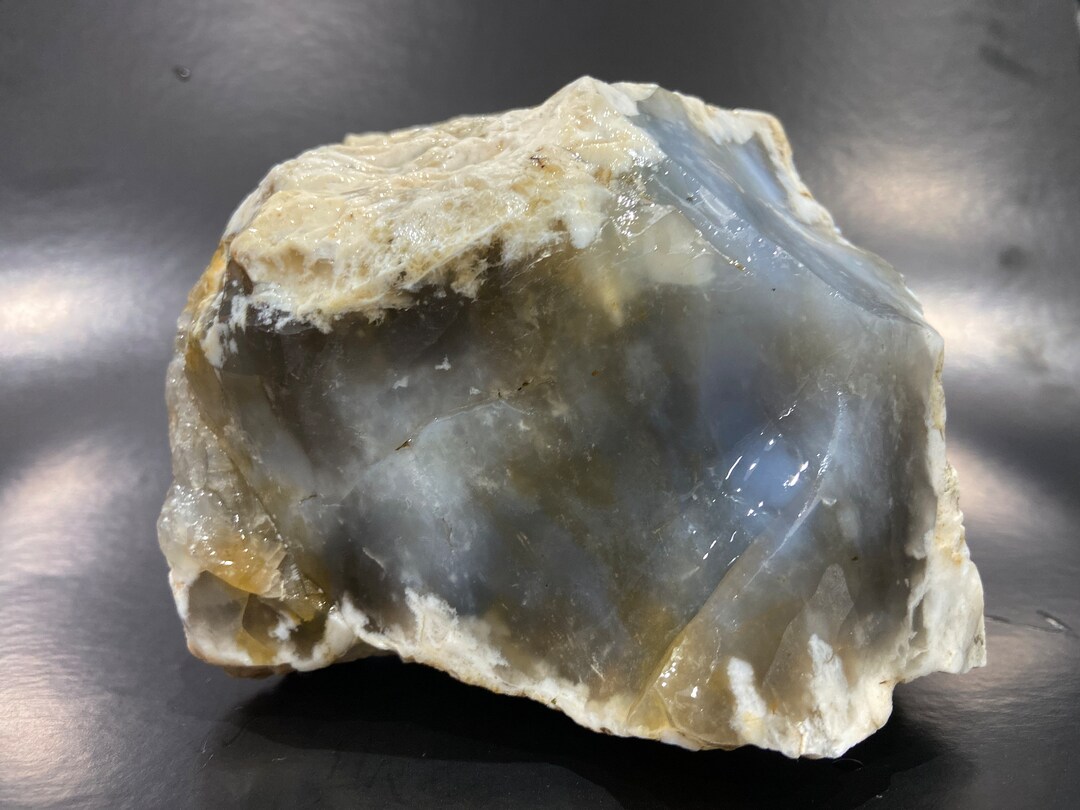 Natural Grey and Dark Blue Chalcedony From Turkiye, Raw Rough Gemstone ...