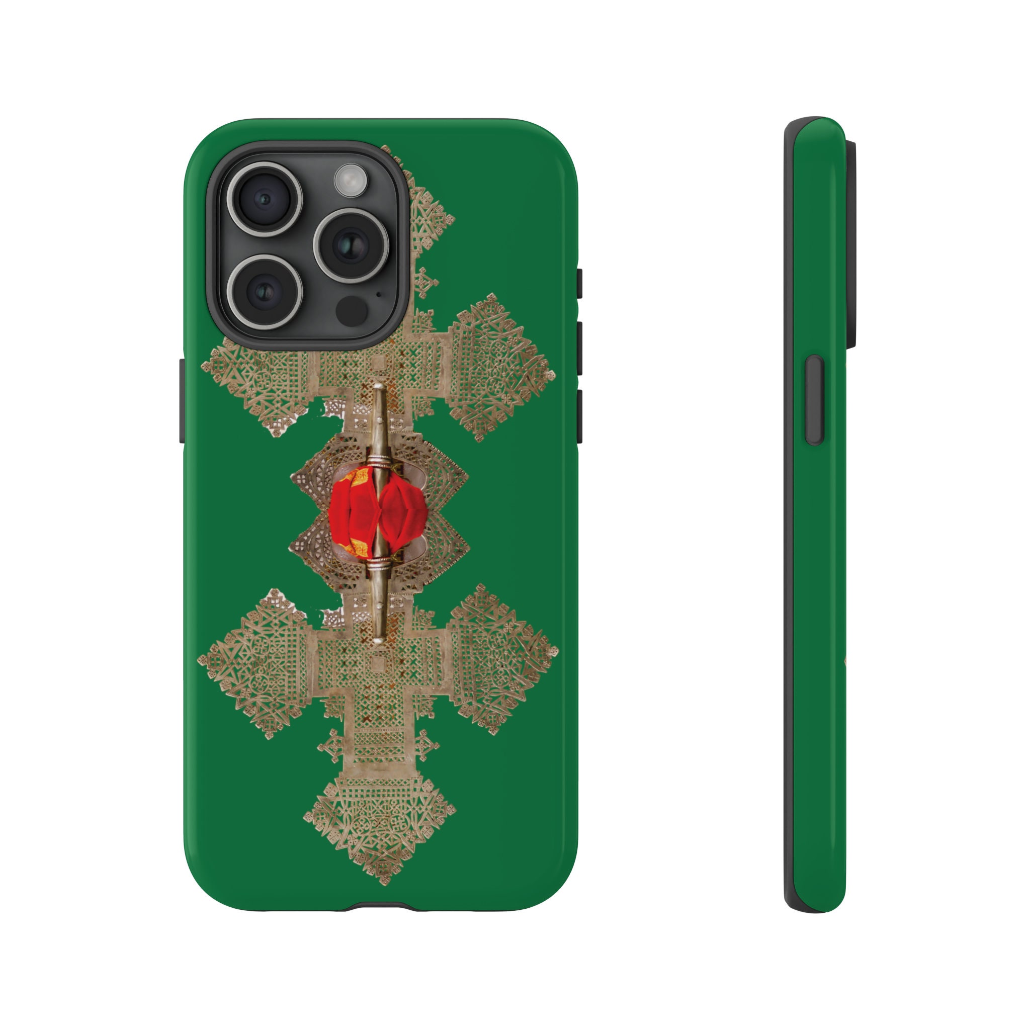 Ethiopian Orthodox Tewahedo Church Axum Cross Tough Phone Cases green ...