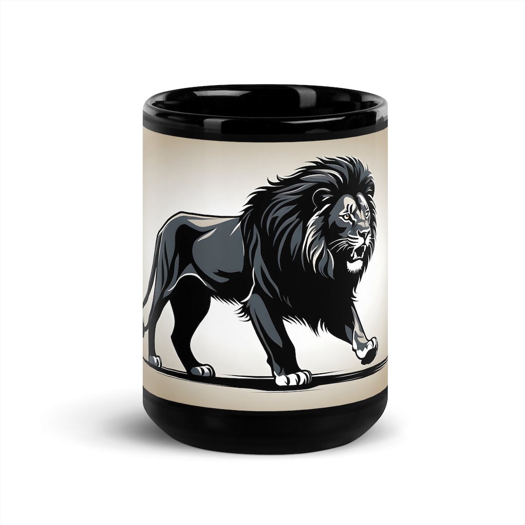 Coffee Cup Glossy Ethiopian Black Lion - Etsy
