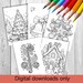 Christmas Coloring Page Set Festive Holiday Designs for Kids and Adults ...