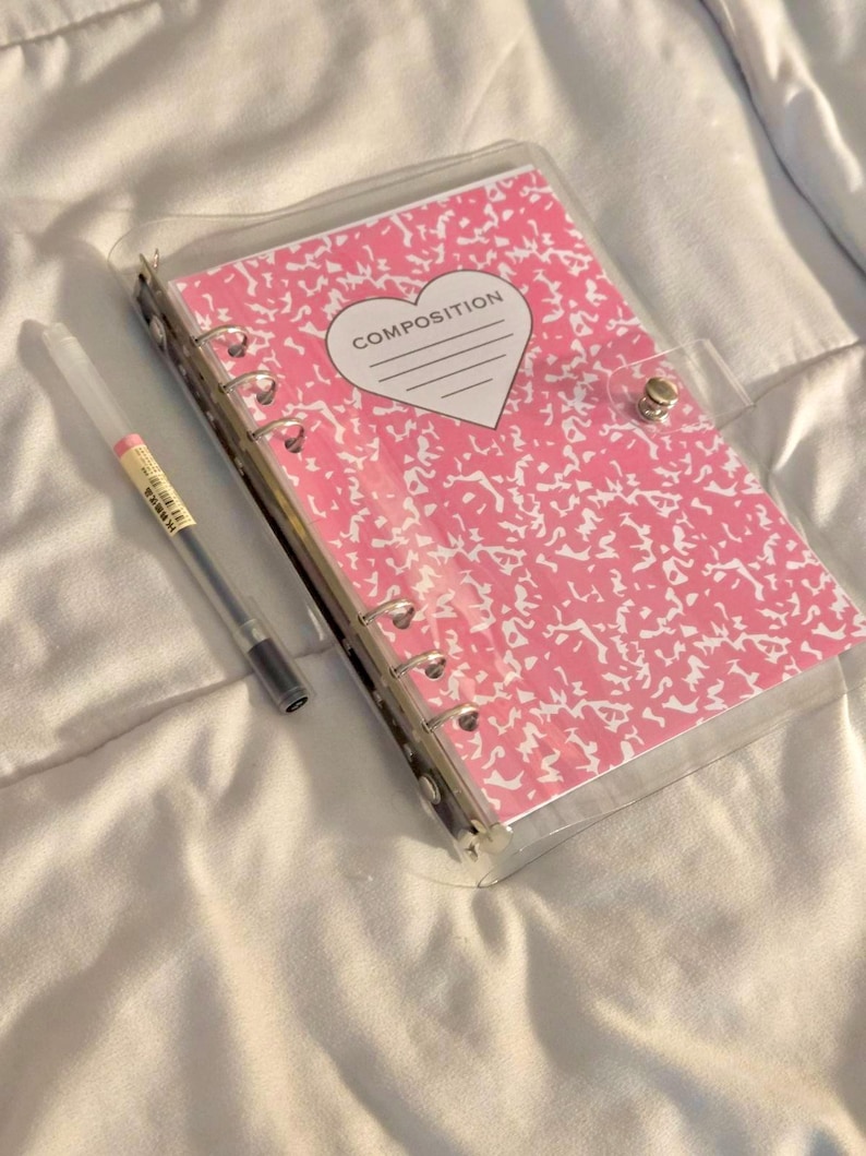Pink A5 6 Ring Binder | Composition Notebook Journal - Etsy