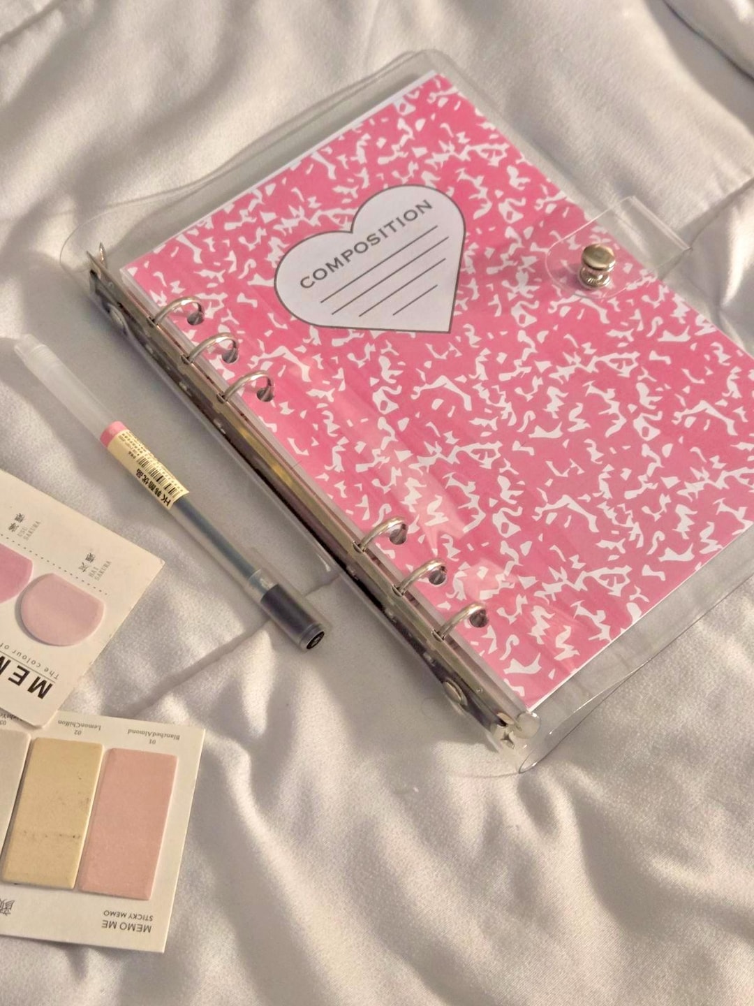 A5 6 Ring Pink Composition Notebook | Pink Journal | 6 Ring Binder ...