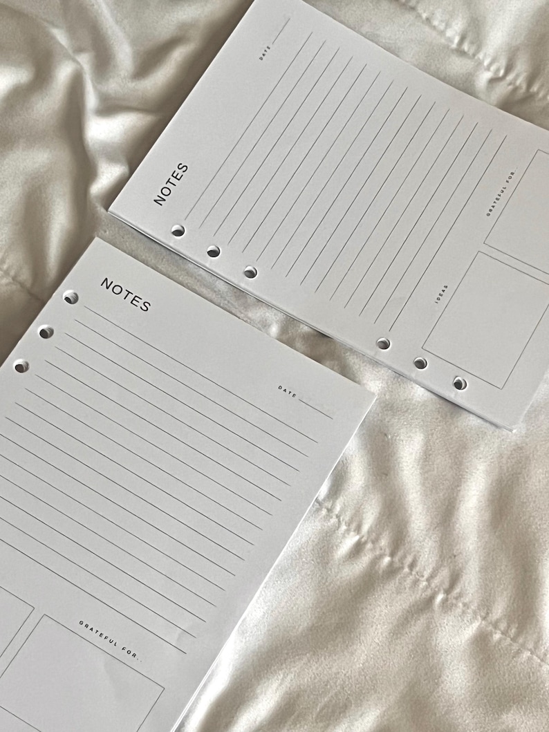 A5 Minimal 6 Hole Planner Inserts | Daily Planner Pastel Pink Planner ...