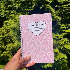 Light Pink 5x7 Spiral Notebook | Pink Composition Notebook | Aesthetic ...