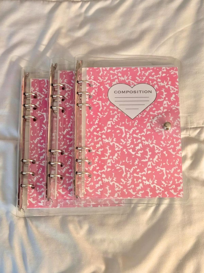 A5 6 Ring Pink Composition Notebook | Pink Journal | 6 Ring Binder ...