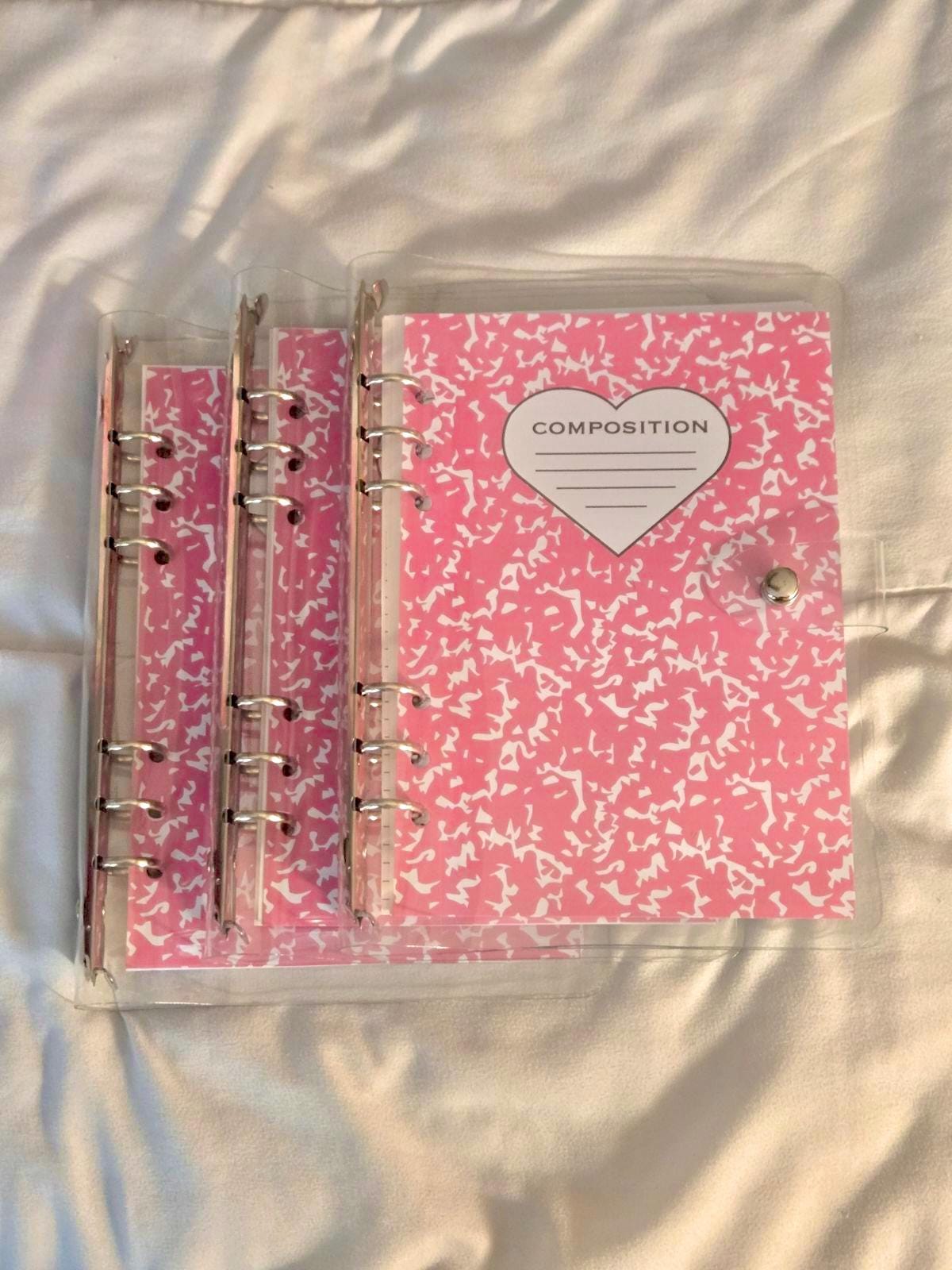 A5 6 Ring Pink Composition Notebook | Pink Journal | 6 Ring Binder ...
