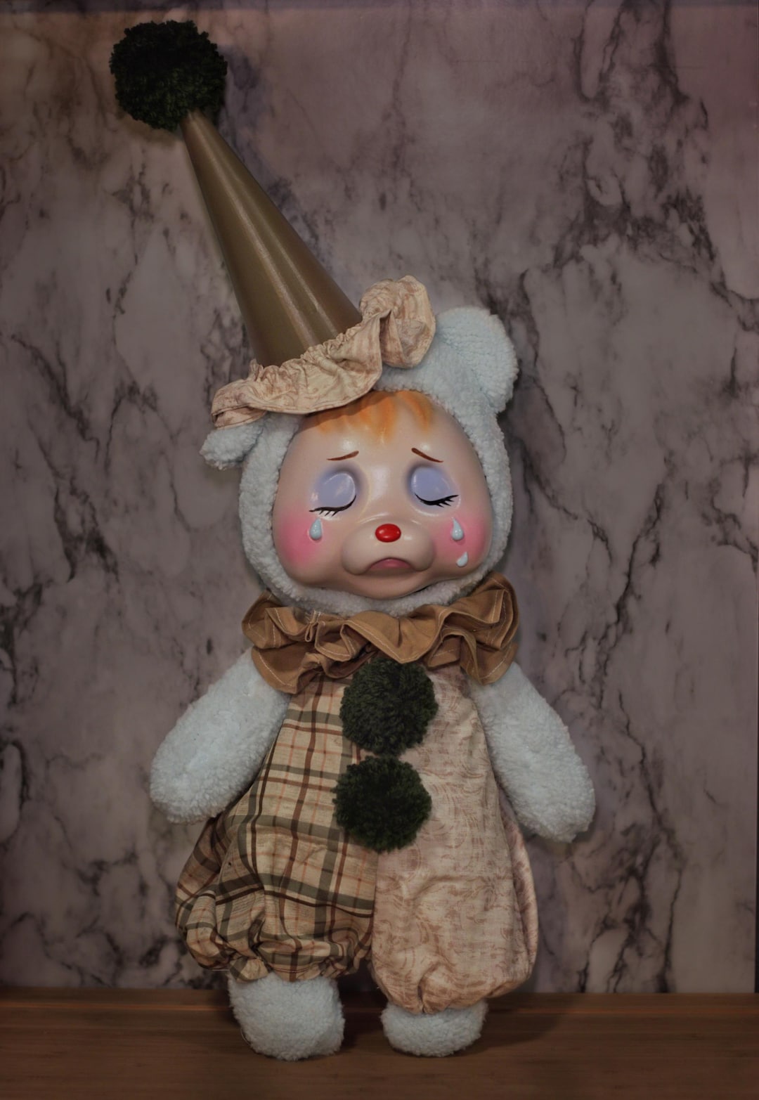 Cute Sad Plushie Crying Clown Teddy Bear Plush Toy Vintage Rushton ...