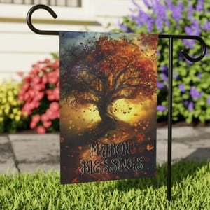 Mabon Fall Equinox Garden Banner Wheel of the Year Lawn Ornament Witch ...