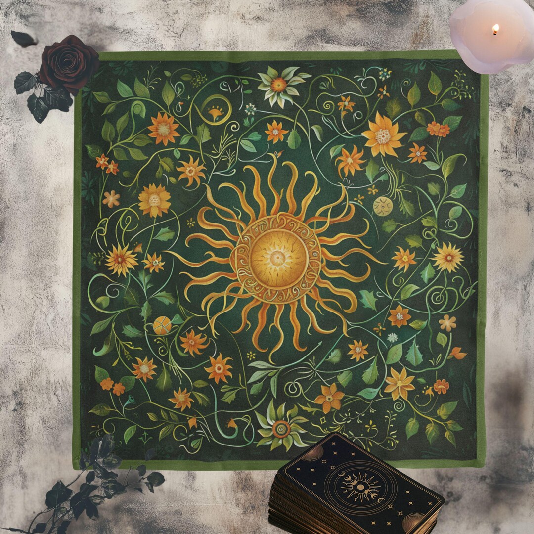 Litha Altar Table Decor, Tarot Spread Cloth, Witchcraft Supplies for ...