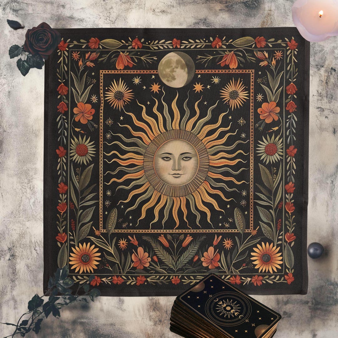 Litha Altar Table Decor, Tarot Spread Cloth, Wheel of the Year ...