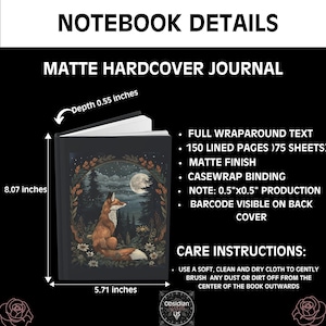 Personalized Red Fox Journal, Custom Nature Notebook, Moon Lovers Diary ...