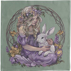 Spring Equinox Rabbit-themed Altar Cloth, Ostara Sabbat Decor ...
