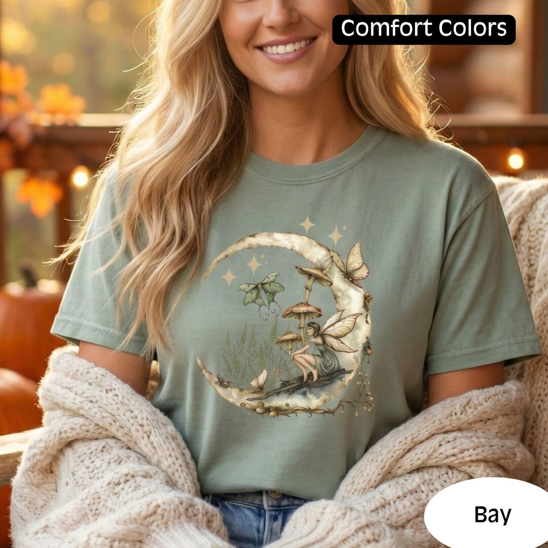 Cottagecore Fairycore Shirt, Whimsical Fairy and Mushroom Tee, Boho ...