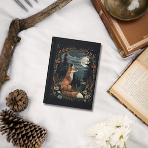 Personalized Red Fox Journal, Custom Nature Notebook, Moon Lovers Diary ...