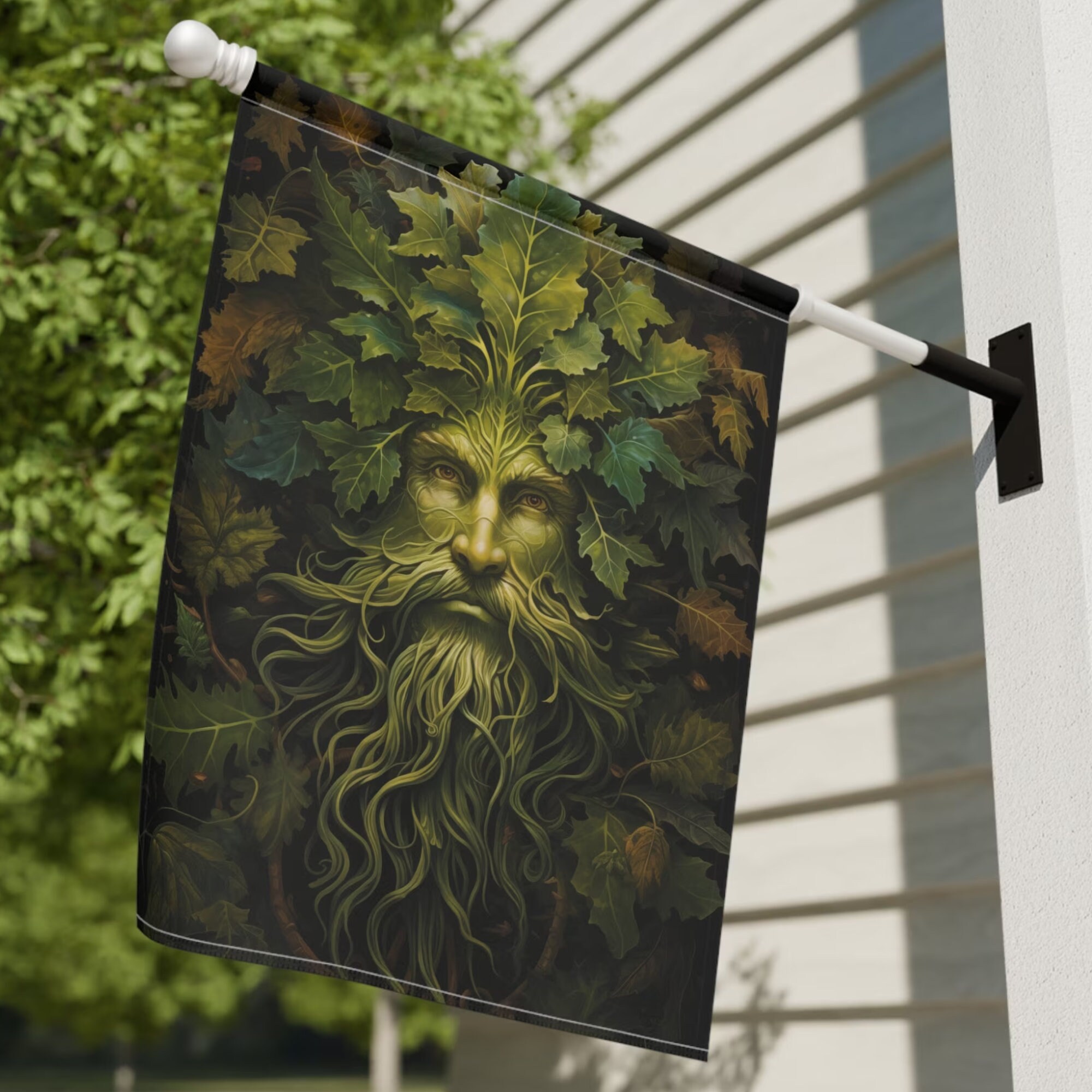 Beltane Green Man Garden Flag Pagan Garden Decor Wheel of the Year ...