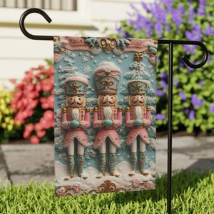 Pastel Christmas Nutcrackers Flag, Double-sided Print Lawn Ornament ...