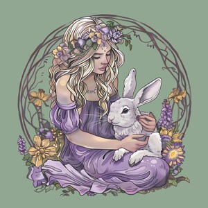 Spring Equinox Rabbit-themed Altar Cloth, Ostara Sabbat Decor, Wheel of ...