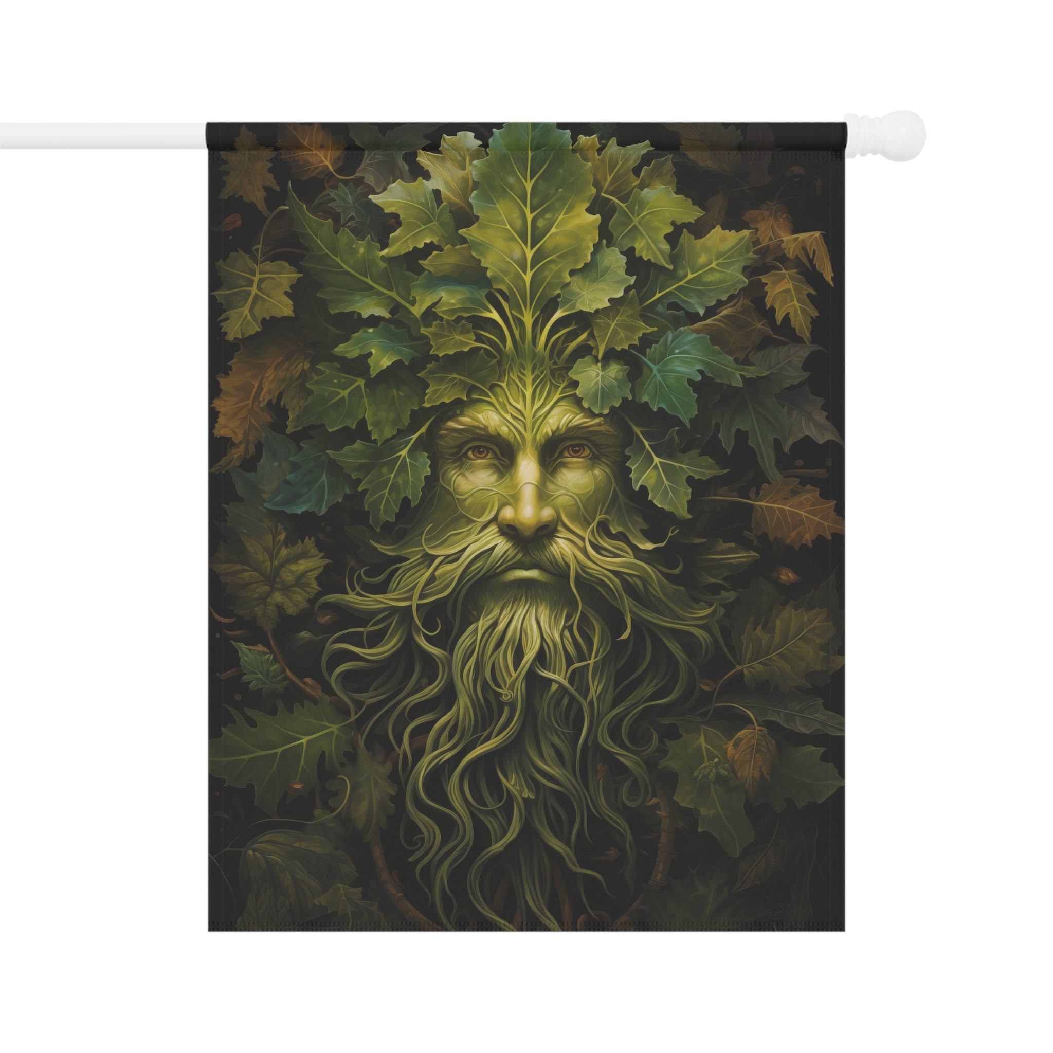 Beltane Green Man Garden Flag. Pagan Garden Decor. Wheel of the Year ...