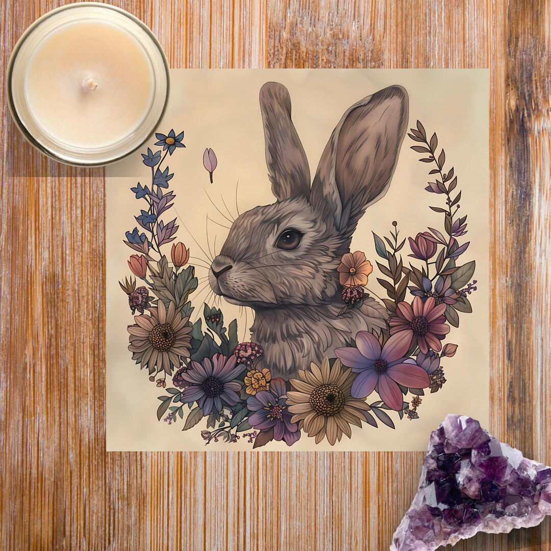 Spring Equinox Rabbit-themed Altar Cloth, Ostara Sabbat Decor, Wheel of ...