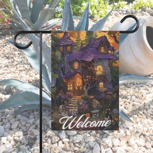 Whimsical Cottagecore Welcome House Flag Cute Garden Banner Double ...