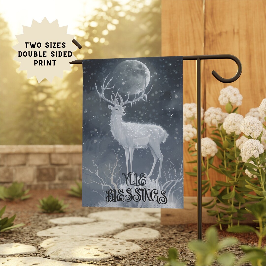 Yule Deer Yard Flag Winter Solstice Wheel of the Year Lawn Ornament ...