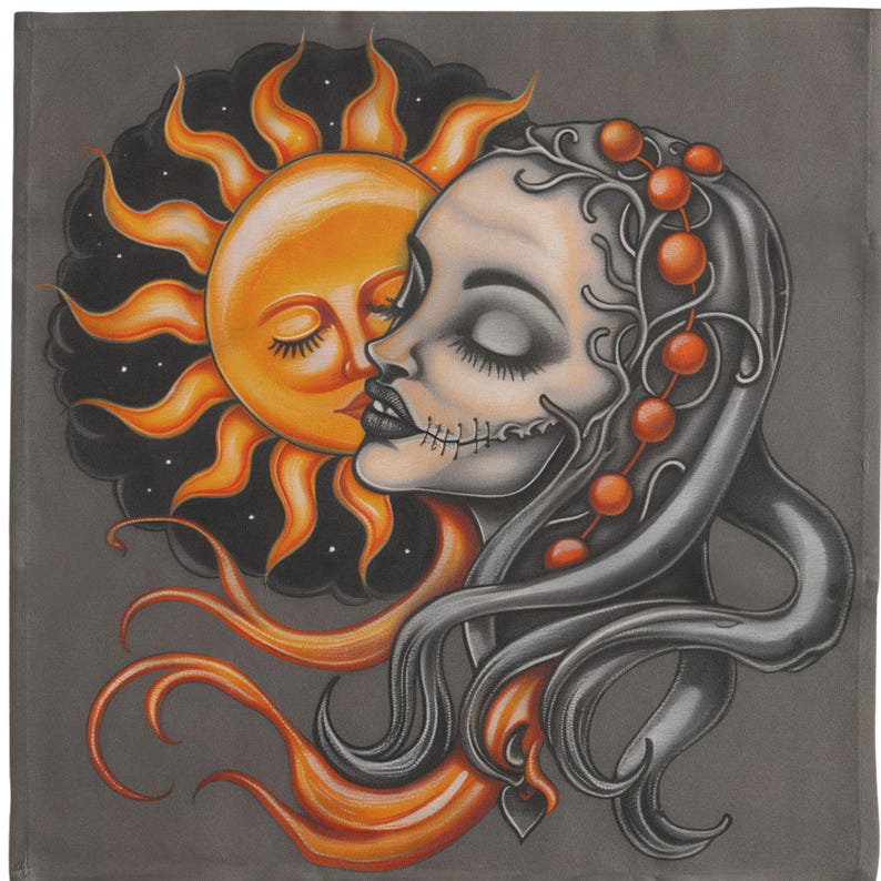 Gothic Sun and Moon Altar Table Decor, Tarot Spread Cloth, Witchcraft ...