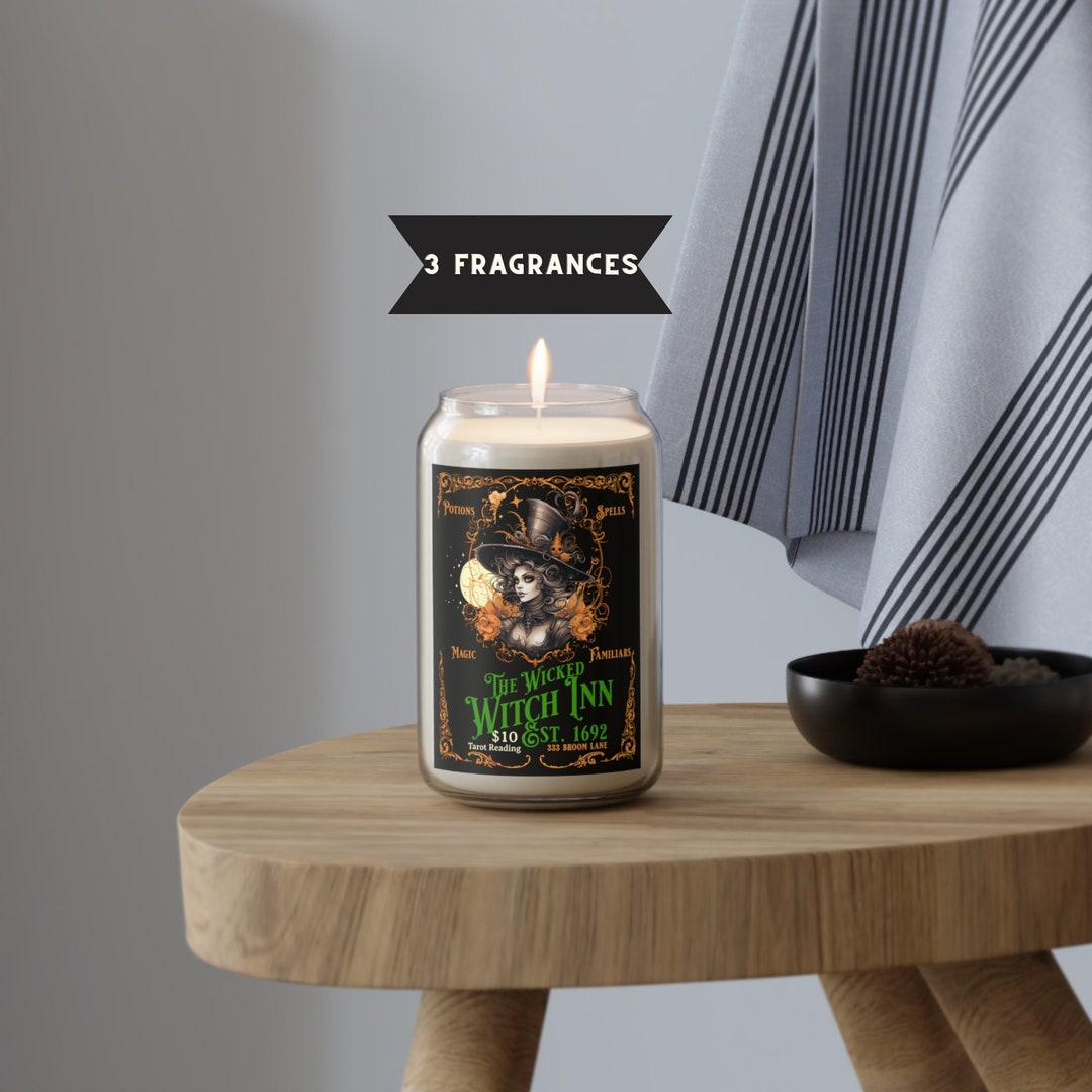 Wicked Witch Inn Halloween Candle, Gothic Witch Decor, Spooky Fall ...