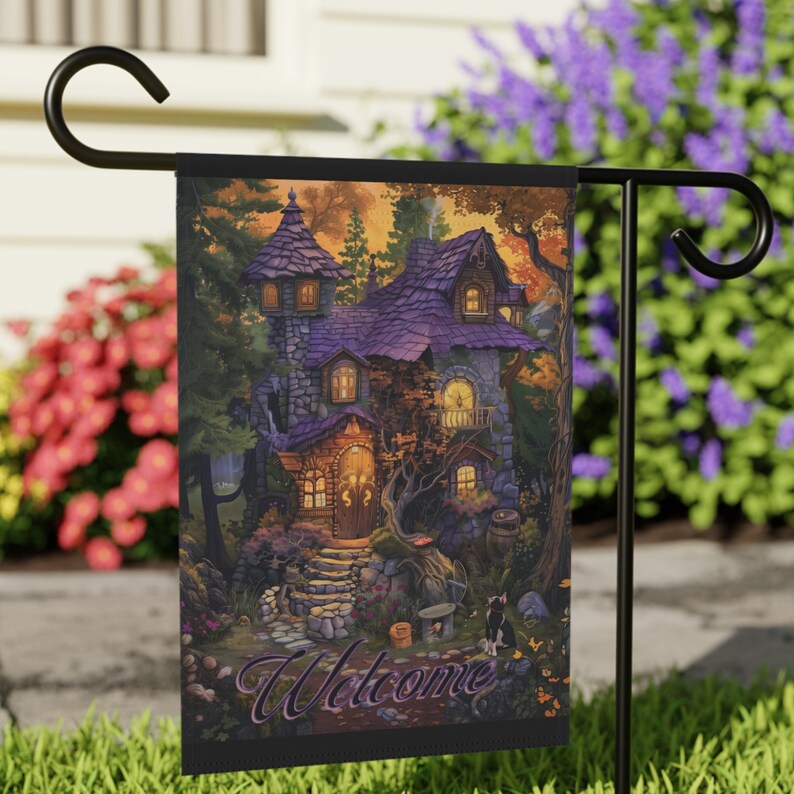 Whimsical Cottagecore Welcome House Flag Cute Garden Banner Double ...