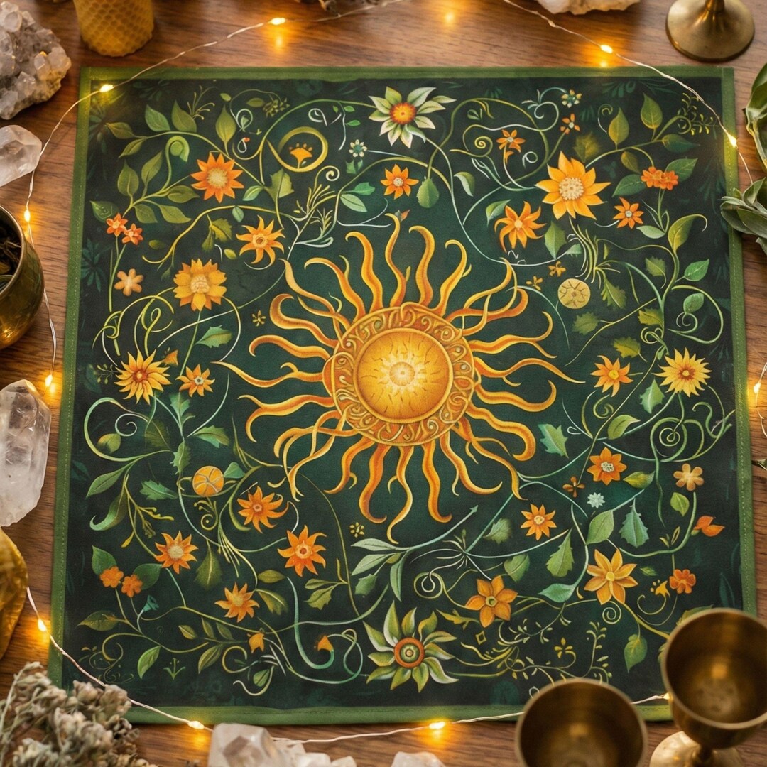 Litha Altar Table Decor, Tarot Spread Cloth, Witchcraft Supplies for ...