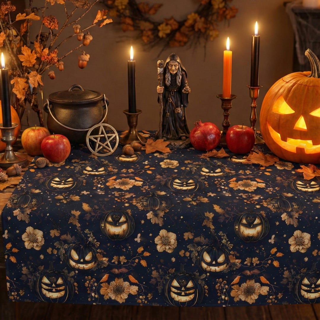 Samhain Altar Decor, Pumpkin, Floral and Autumn Leaves Design ...