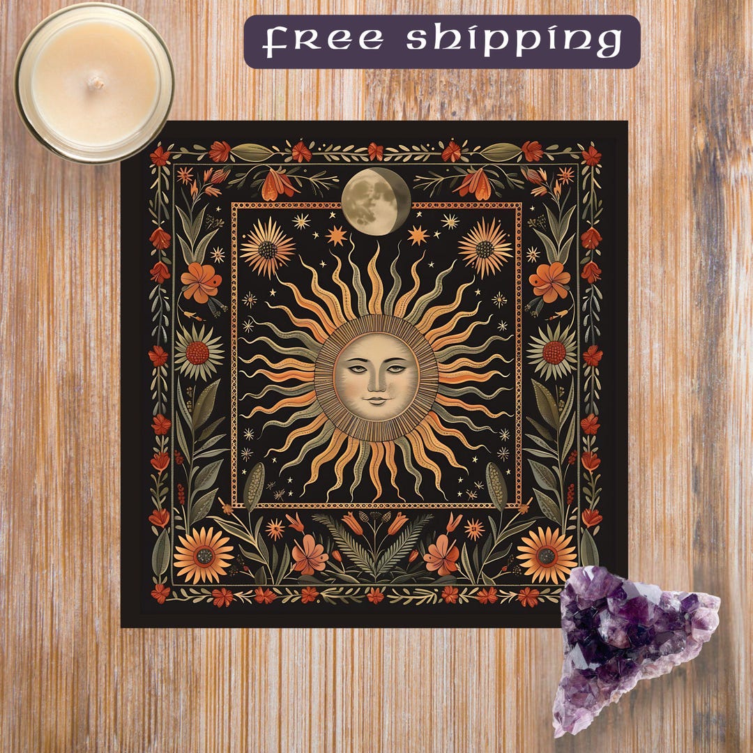 Litha Altar Table Decor, Tarot Spread Cloth, Wheel of the Year ...