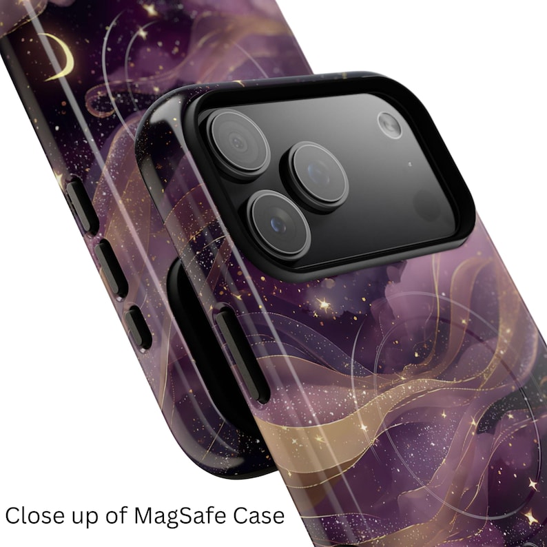 Celestial Night Sky Phone Case, Purple Galaxy Protective Cover, iPhone ...