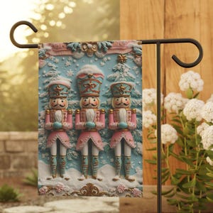 Pastel Christmas Nutcrackers Flag, Double-sided Print Lawn Ornament ...