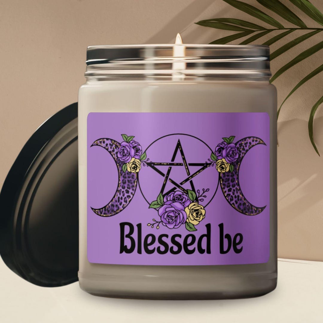 Blessed Be Witch Design Vegan Soy Wax Candle, Witchy Room Decor, Altar ...