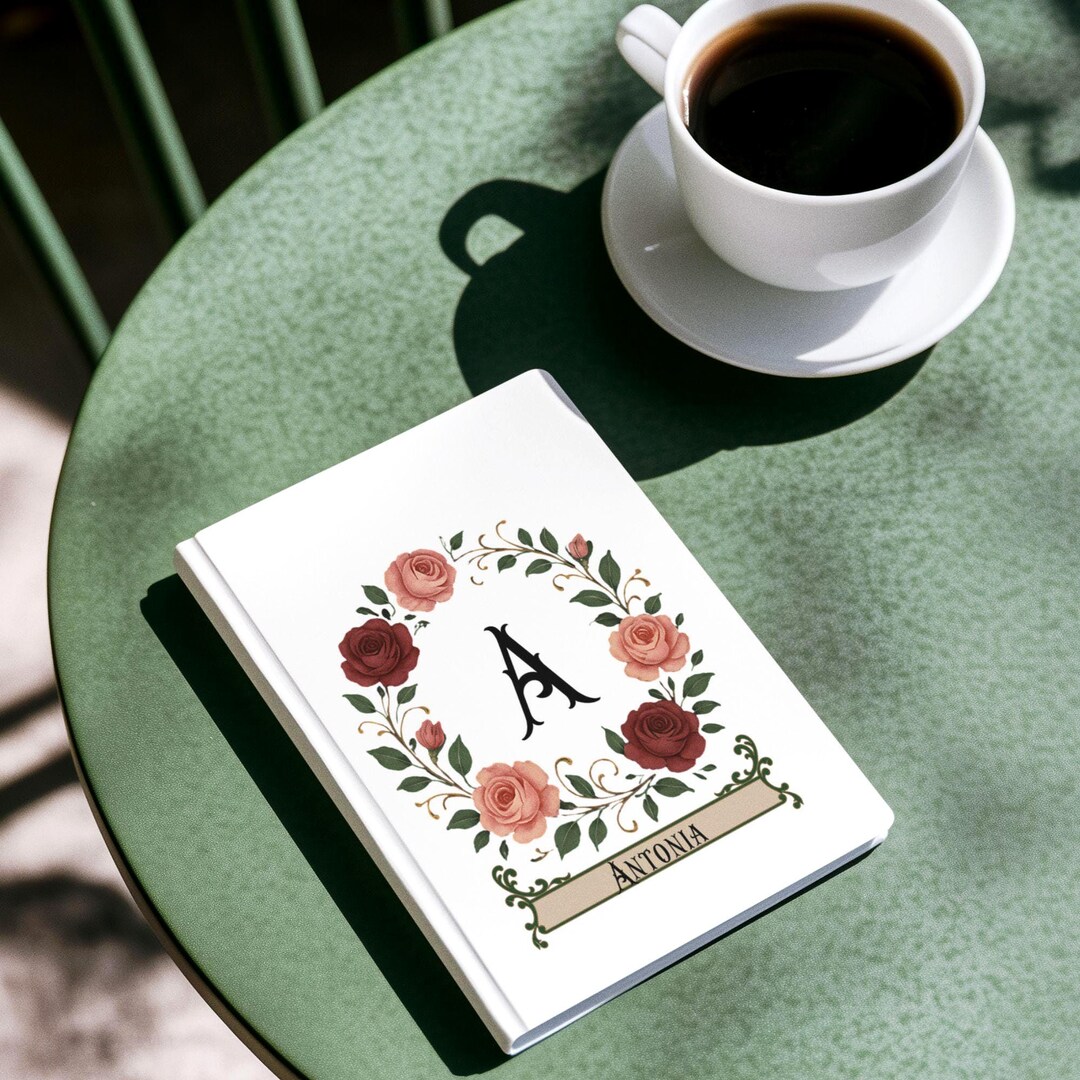Personalized Monogram Journal, Custom Initial & Name Floral Hardcover Notebook, Gift for Writer ...