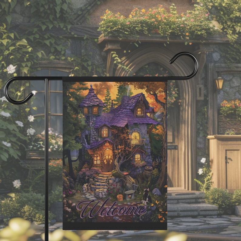 Whimsical Cottagecore Welcome House Flag Cute Garden Banner Double ...