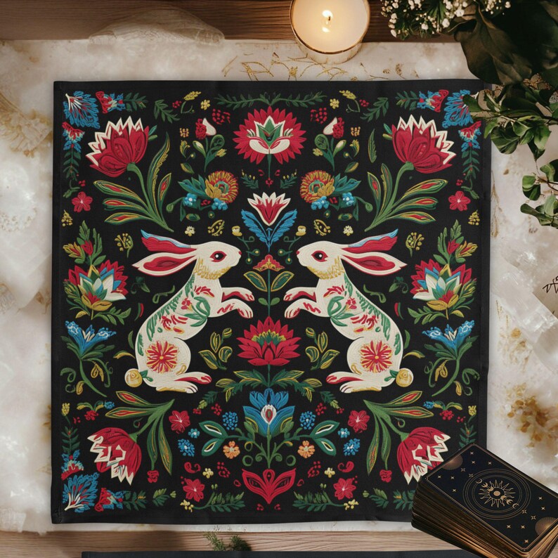 Ostara Altar Cloth, Spring Equinox Rabbit Pagan Ritual Decor - Etsy