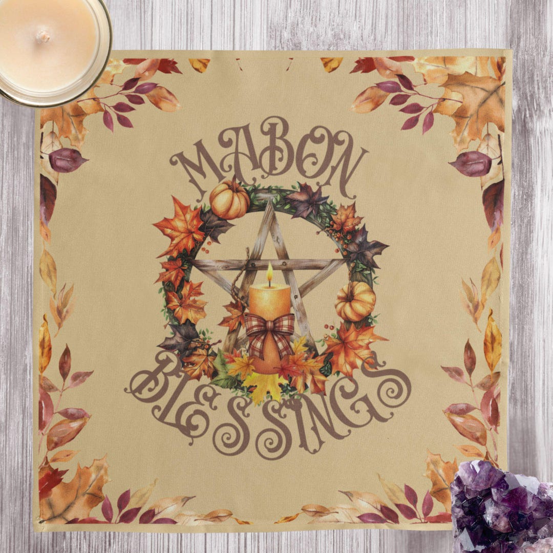 Mabon Altar Table Decor, Tarot Spread Cloth, Wheel of the Year ...