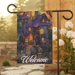 Whimsical Cottagecore Welcome House Flag Cute Garden Banner Double ...